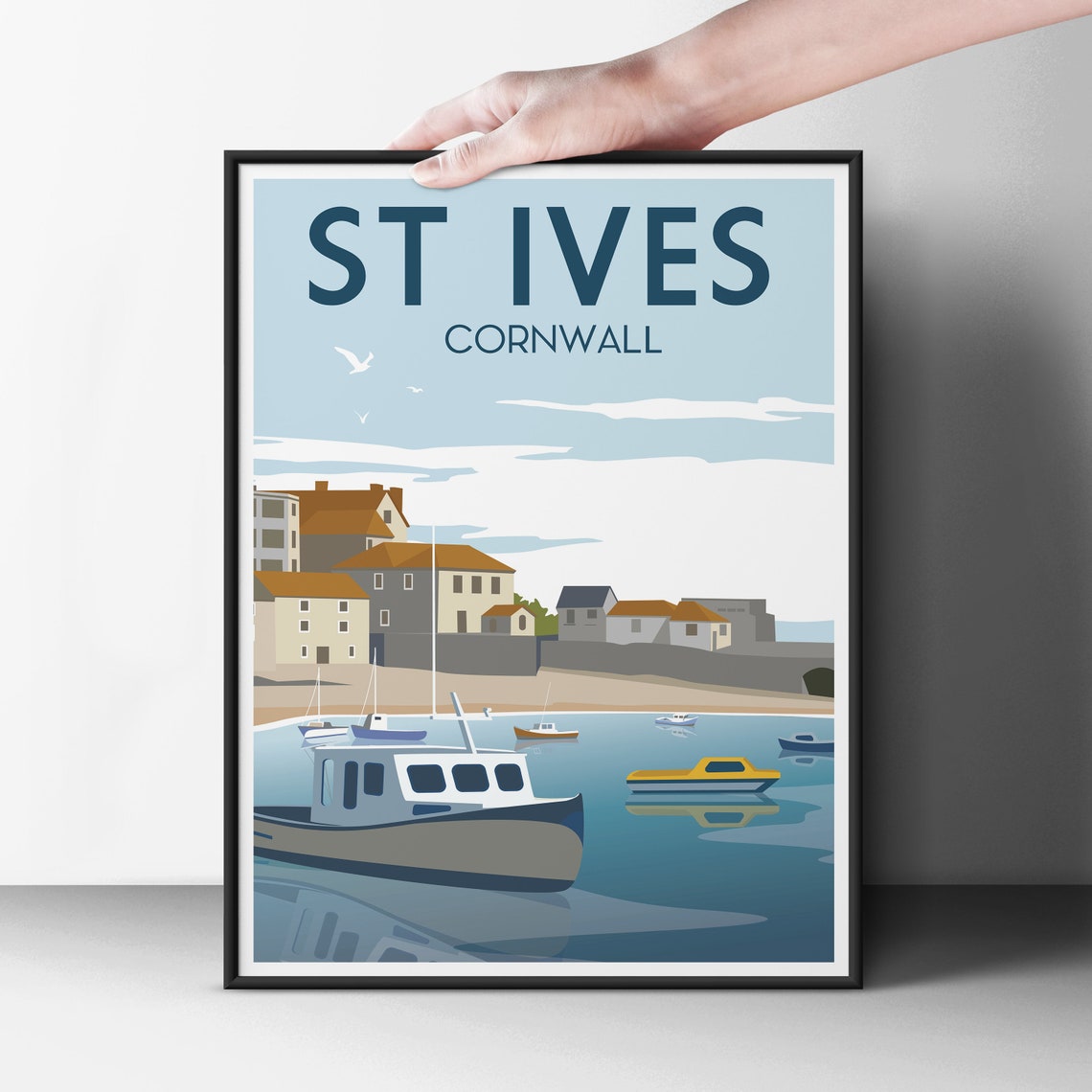 St Ives Travel Poster Minimalist Art Print - Etsy UK