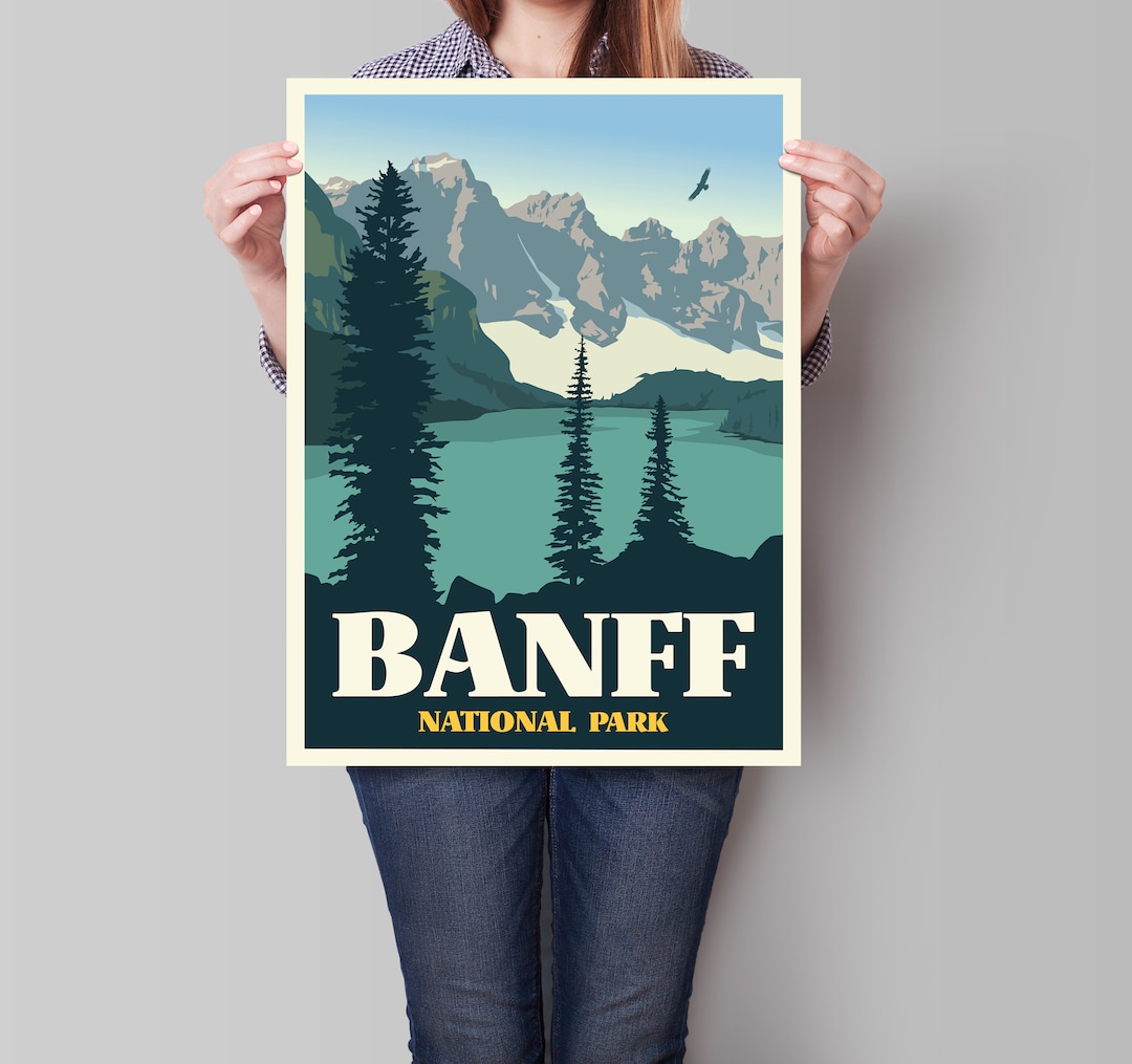 BANFF National Park Travel Poster, Banff Canada, Banff Print, Banff Art, Travel Print ...