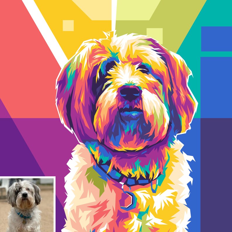 Custom Pet Pop Art Portrait Custom Dog Portrait Pop Art From - Etsy