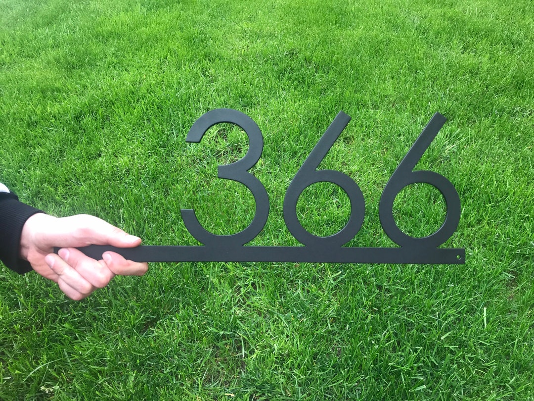 4” Metal Address Plaque, Modern House Numbers, House Number Plaque ...
