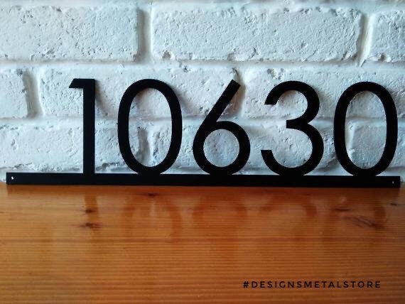 5'' Metal Address Plaque, Modern House Numbers, House Number Plaque ...