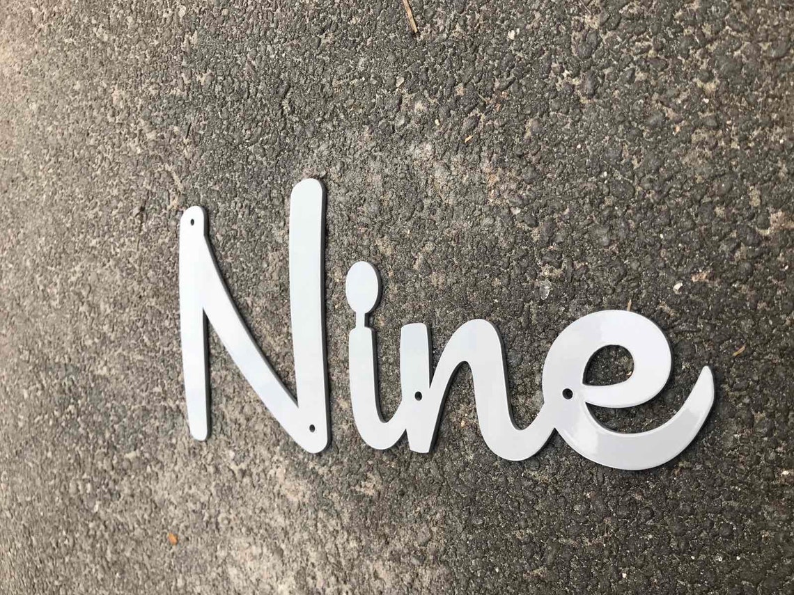 4'' Cursive House Numbers, Home Address Sign, Street Sign - Etsy