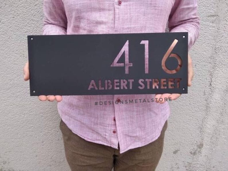 Modern Address Plaque House Number Address Sign Customize - Etsy