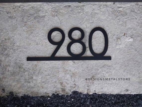 5'' Metal Address Plaque, Modern House Numbers, House Number Plaque ...