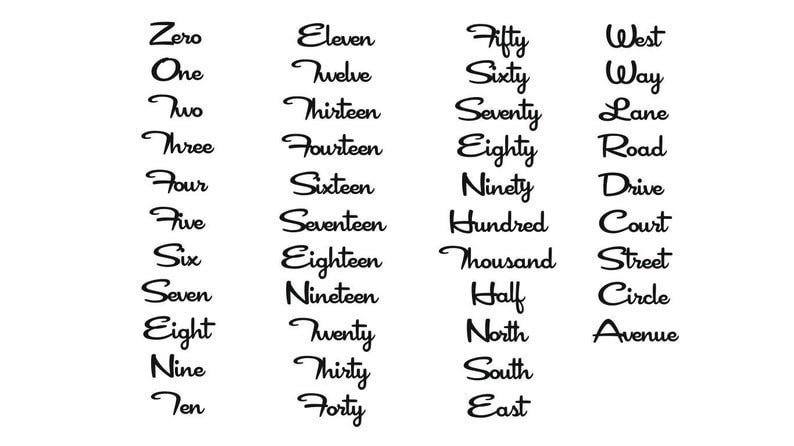 Cursive House Numbers, Home Address Sign, Street Sign - Etsy