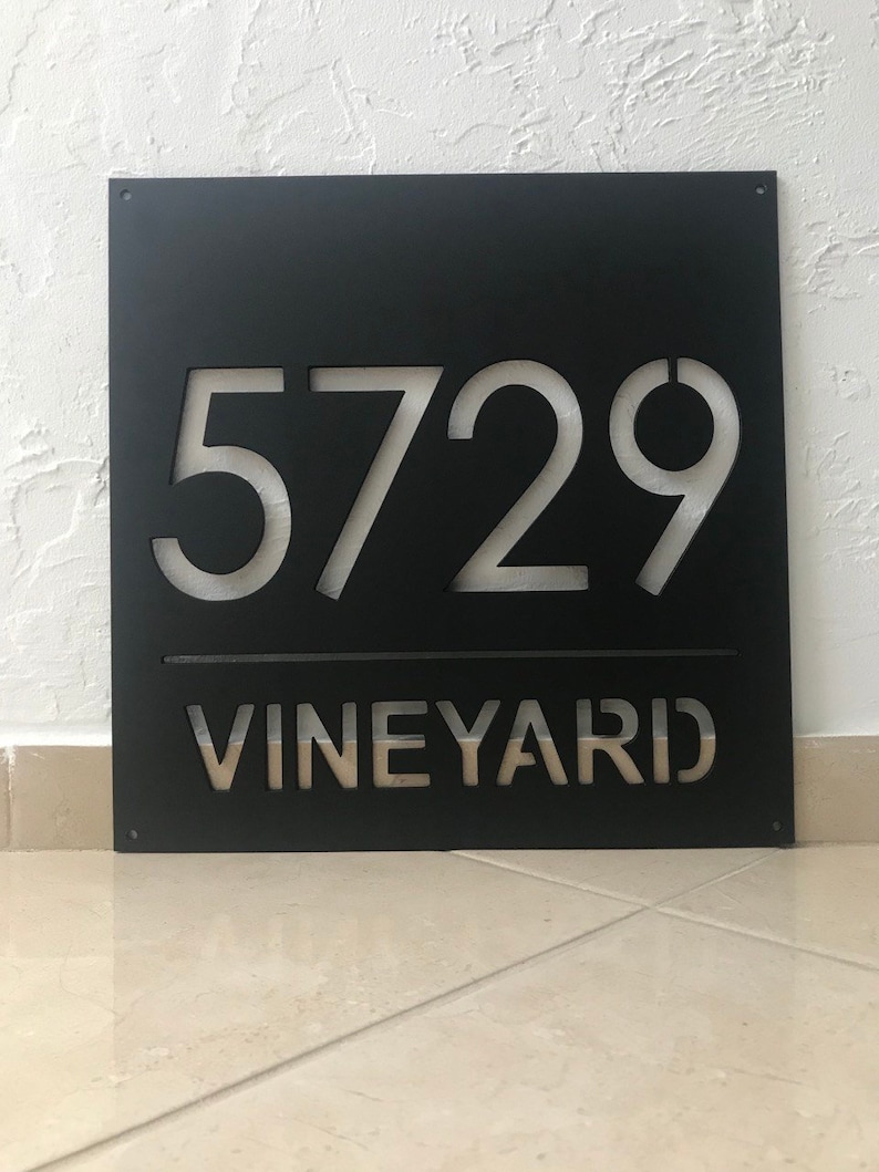 Modern Address Sign Metal Address Sign House Numbers Door - Etsy