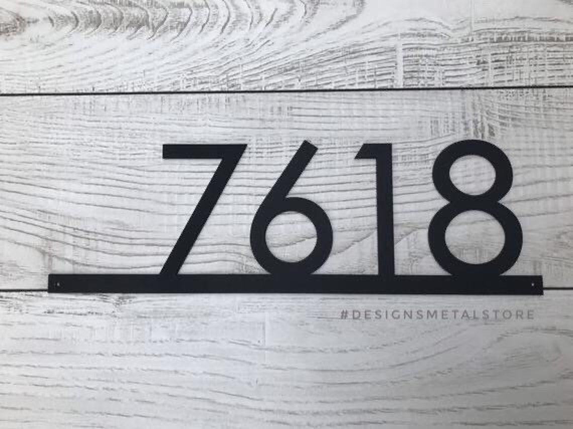 5'' Metal Address Plaque Modern House Numbers House - Etsy