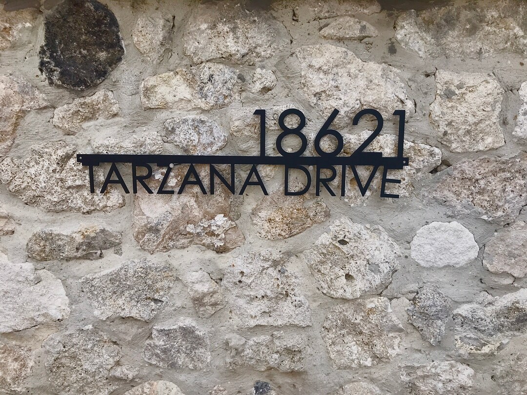 Metal House Number Sign, Address Sign, Modern Address , Art Decor ...