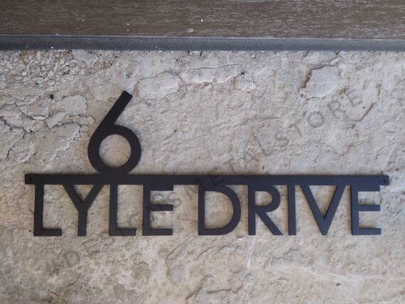 Modern Address Sign Metal Address Sign House Numbers Door - Etsy