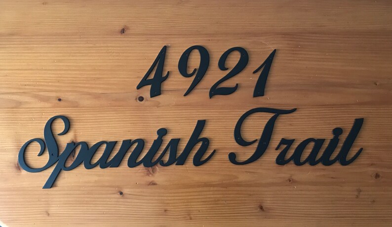 Cursive House Numbers Home Address Sign Street Sign - Etsy