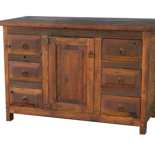 Custom Rustic Bathroom Vanity 48 Wide Glass Doors - Etsy