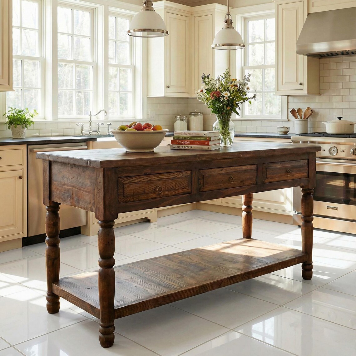 Tobago Reclaimed Wood Kitchen Island - Etsy