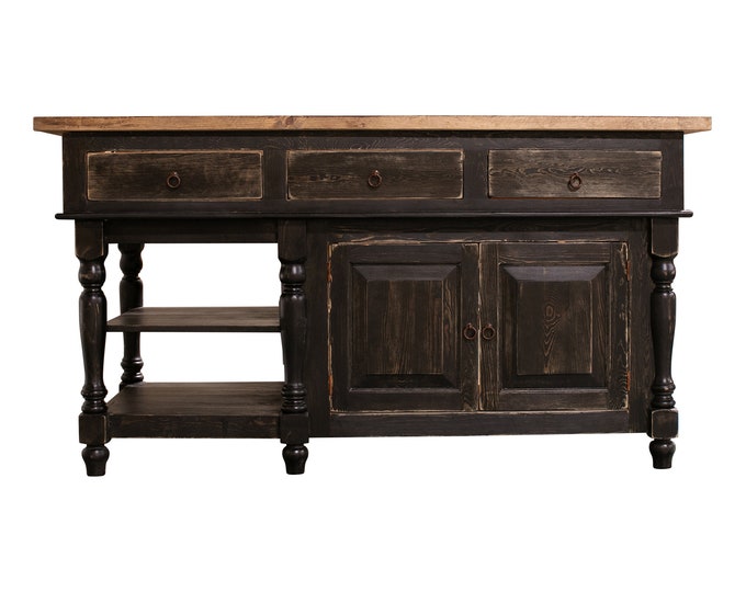 Kitchen Island, Farmhouse, Kitchen Table, Reclaimed Wood, Table ...