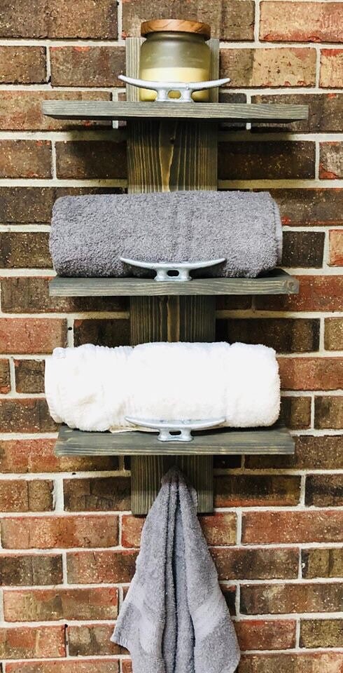Nautical Towel Rack Nautical Decor Coastal Decornautical - Etsy