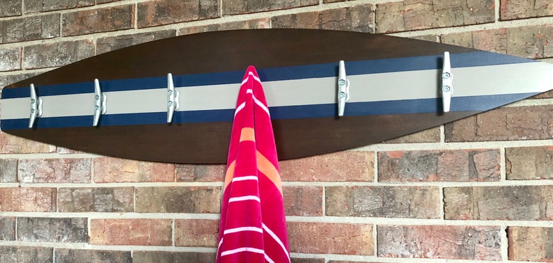 Surfboard Towel Rack Nautical Towel Rack Coastal Decor - Etsy