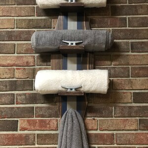 Surfboard Towel Rack, Nautical Towel Rack, Nautical Decor, Towel Rack ...