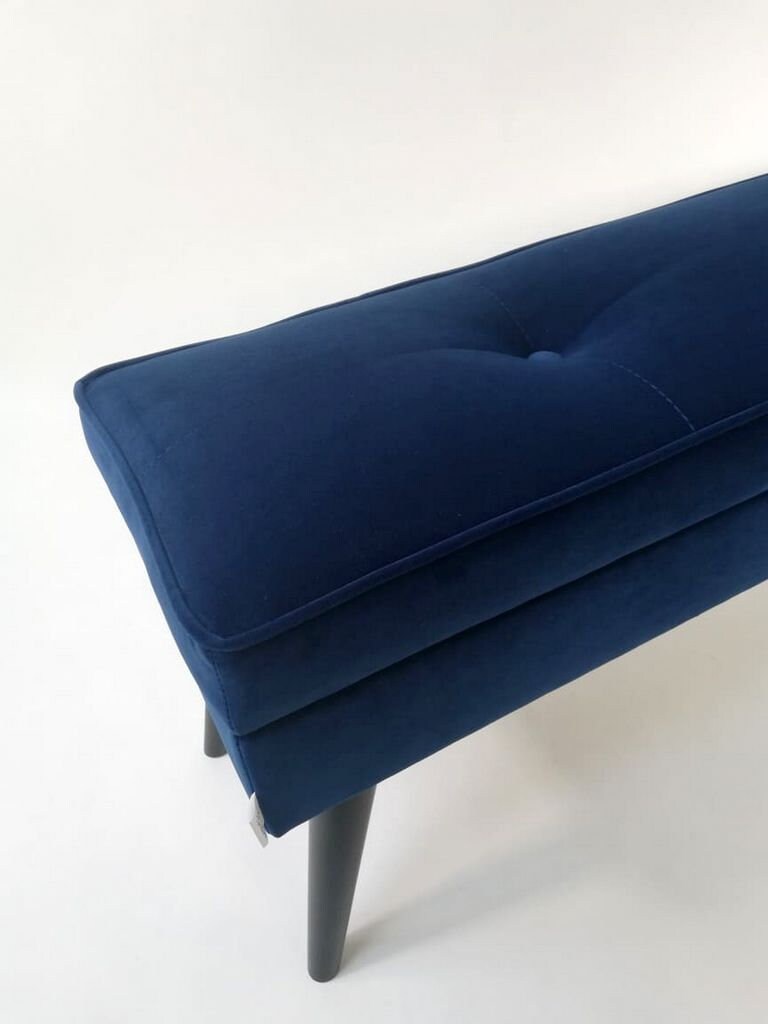 Navy Blue Bench 120 Cm With Storage LOVARE With Trimming From - Etsy UK