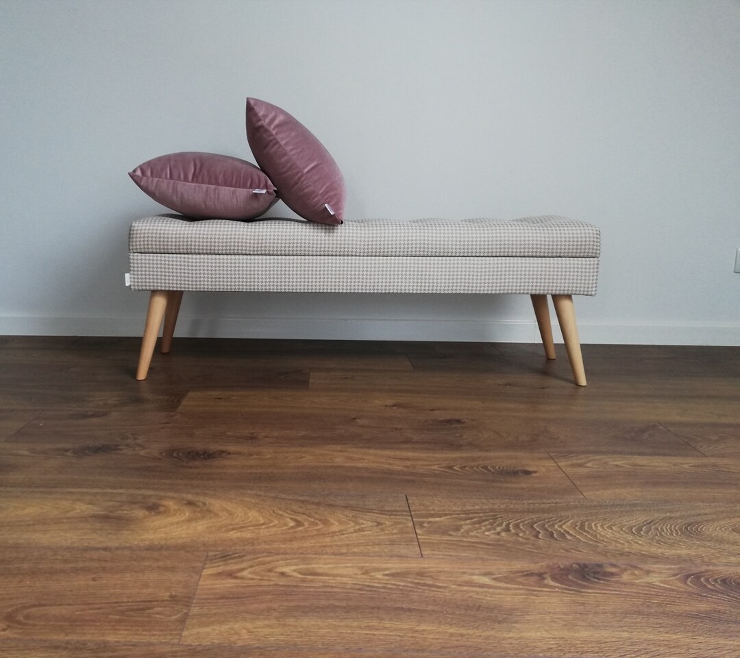 LOVARE Bench With Storage for Rossi Furniture 120 Upholstered Bench ...