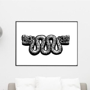 Printable Art, Two Headed Serpent Mexica Tribe Art Aztec Art, Mexican ...