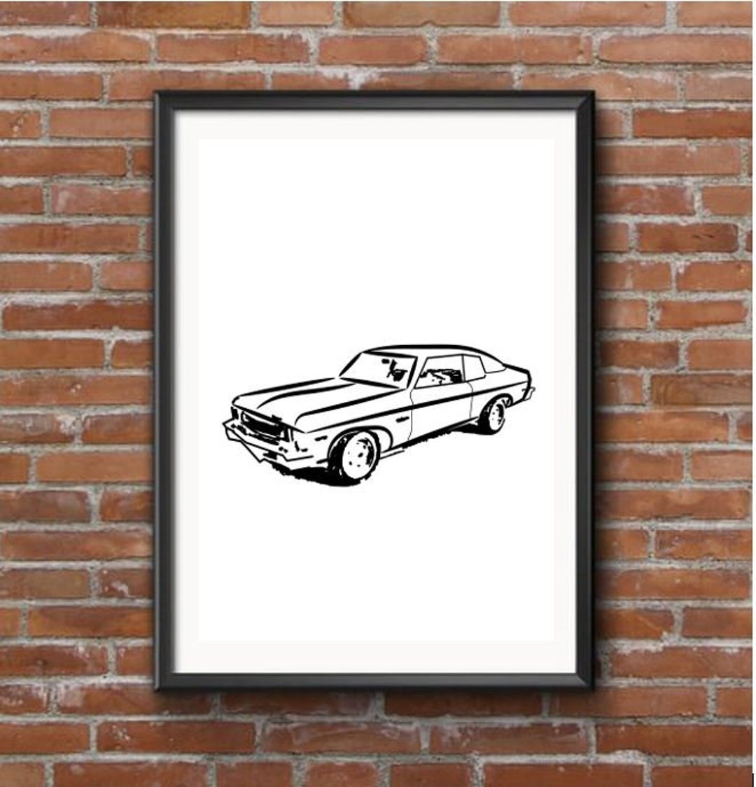 Printable Art, Chevy Car Art, Instant Download Minimalist Art ...