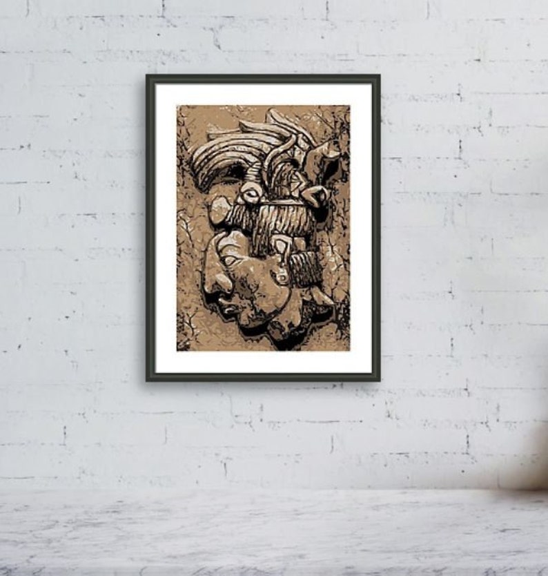 Mayan diety Art K'inich Janaab Pakal instant download Minimalist Art ...