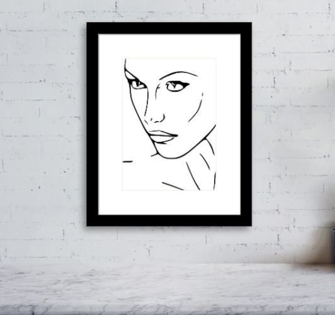 Printable Art, Woman's Blank Face, Minimalist Art, Line Art, Simple ...