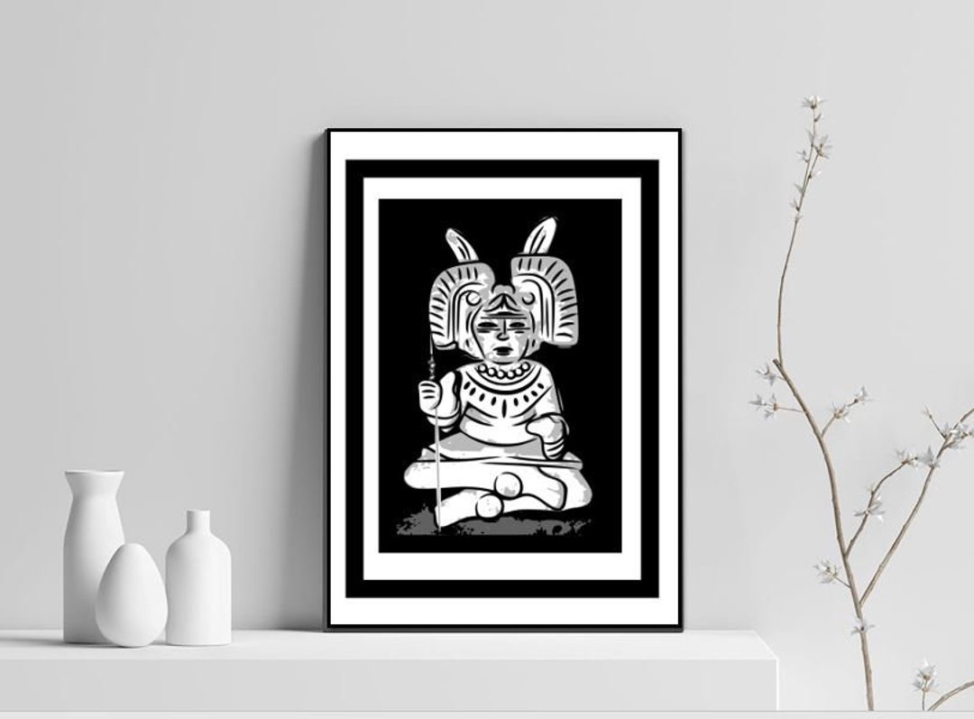 Ancient Aztec Art Black And White