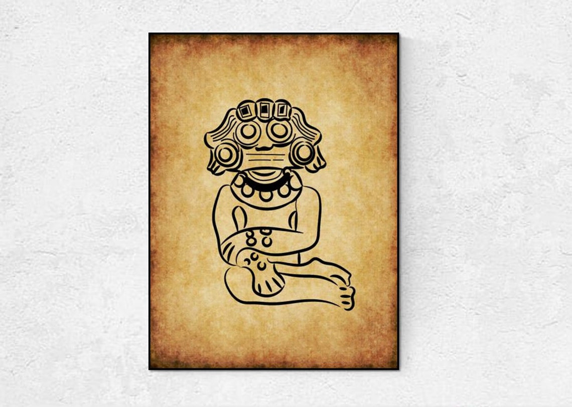 Printable Art Curicaueri Dios Del Fuego De Los Tarascos | Etsy