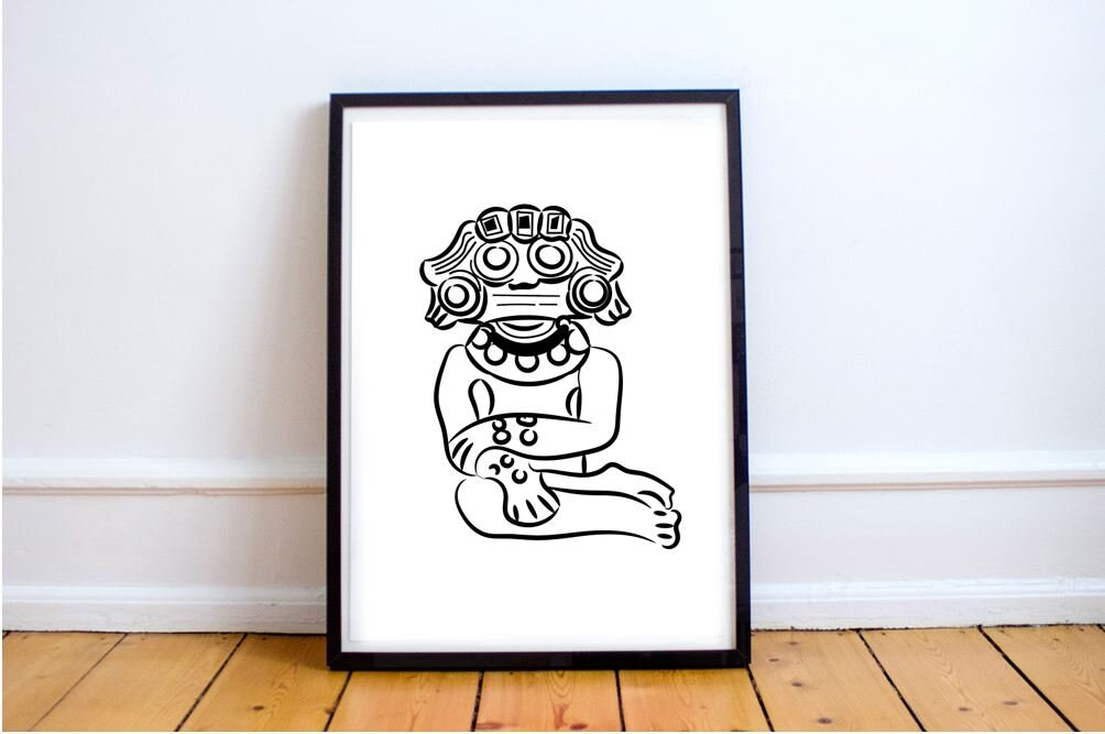 Arte imprimible Curicaueri dios del fuego de los tarascos - Etsy México