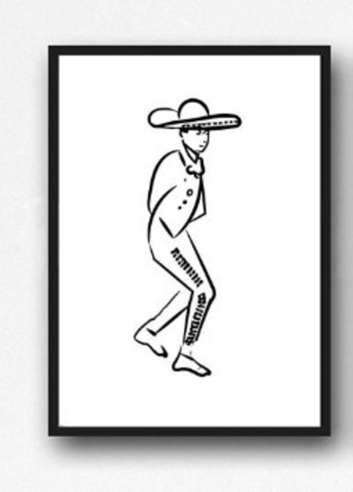 El Charro Printable Art Poster Graphics Black and White - Etsy