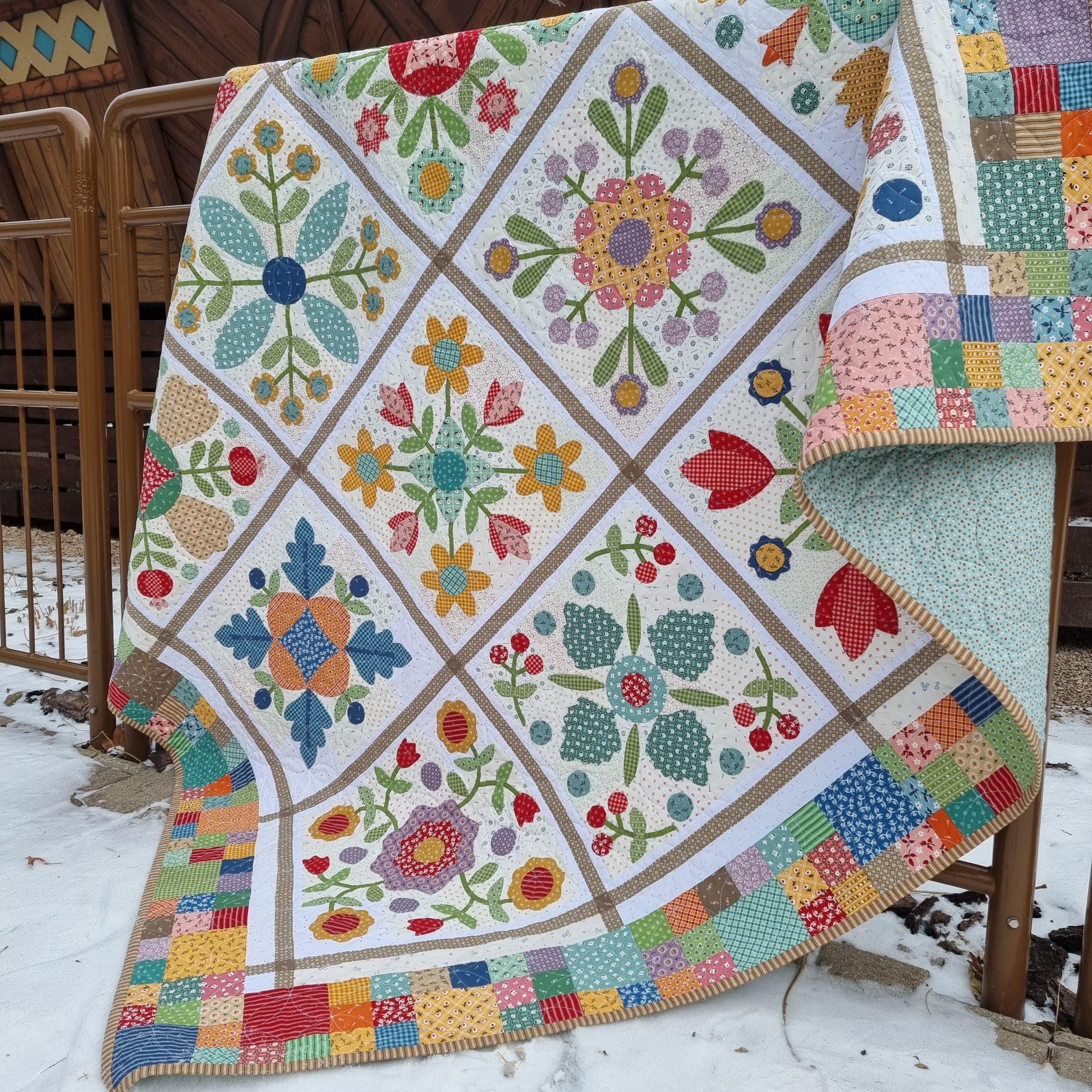 Full Size Prairie Meadow Quilt: Handmade Cotton Cottage Garden Quilt - Etsy