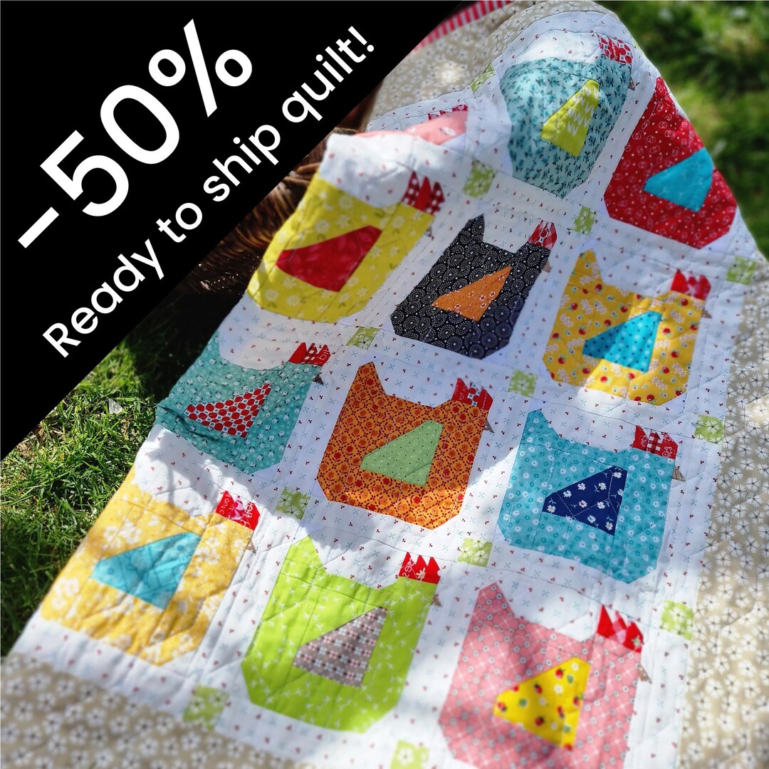 Ready to Ship Baby Farm Quilt, Quilt for Sale, Easter Patchwork Crib ...