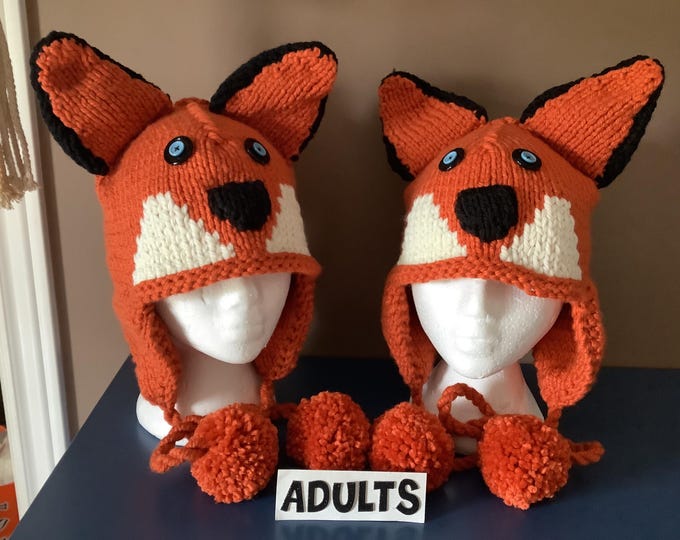 Adult Hand Knit “becky” and “wrath of Becky” Fox Hats - Etsy