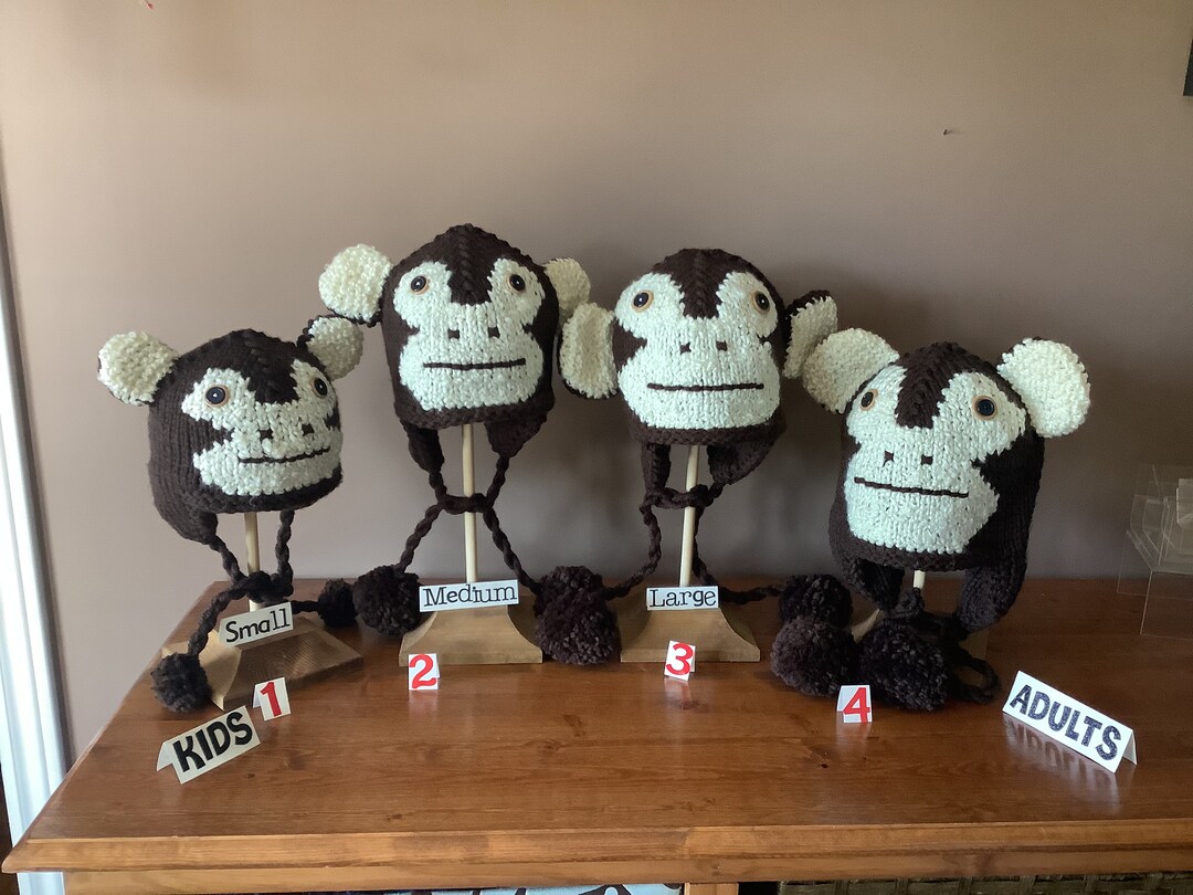 Hand Knit Monkey Hats - Etsy