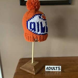 Adult Hand Knit Winter Hats Edmonton Oilers NHL - Etsy