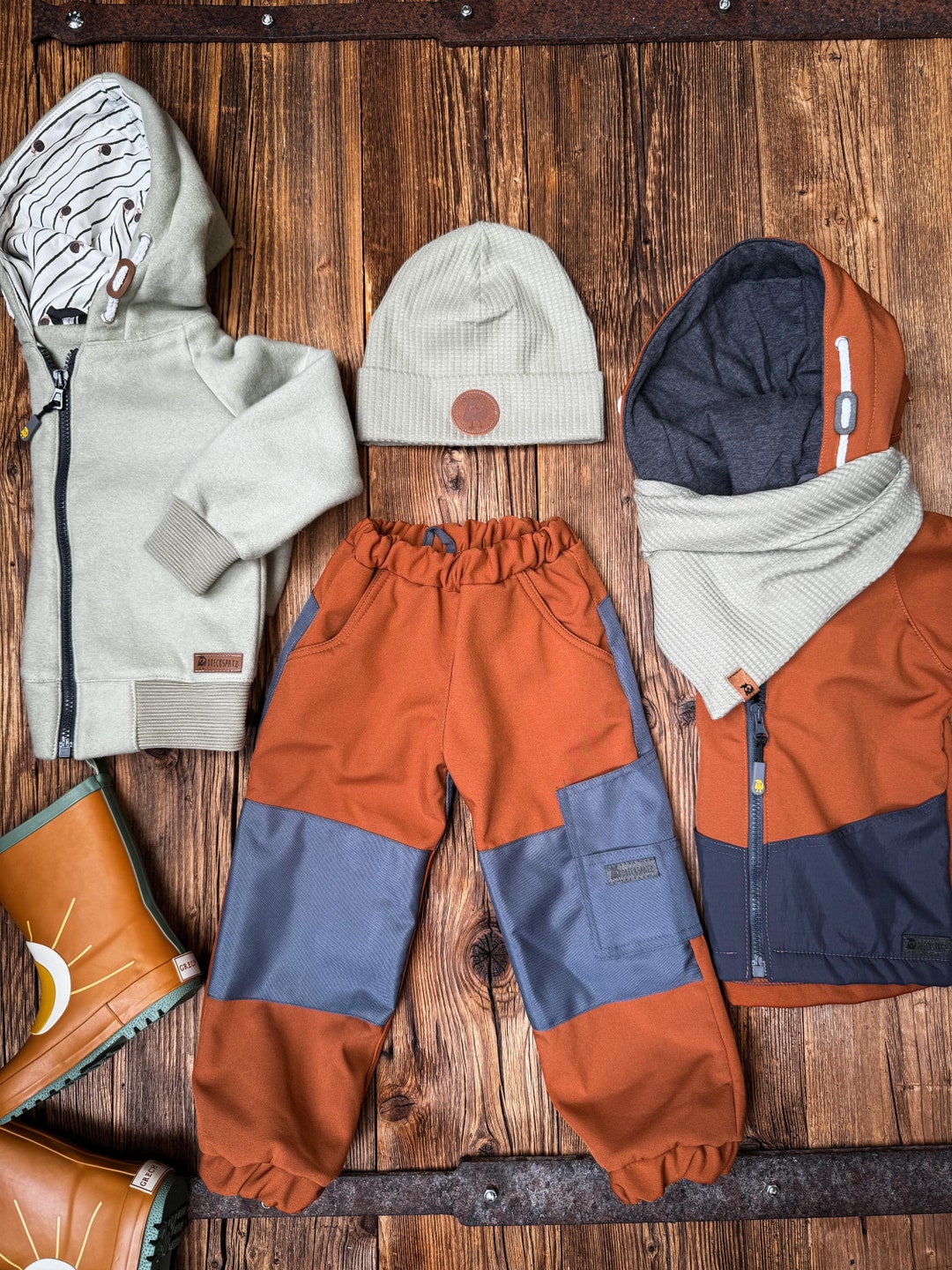 Softshell Pants/mud Pants autumn Gnome Rust Brown Boys Girls Unisex ...