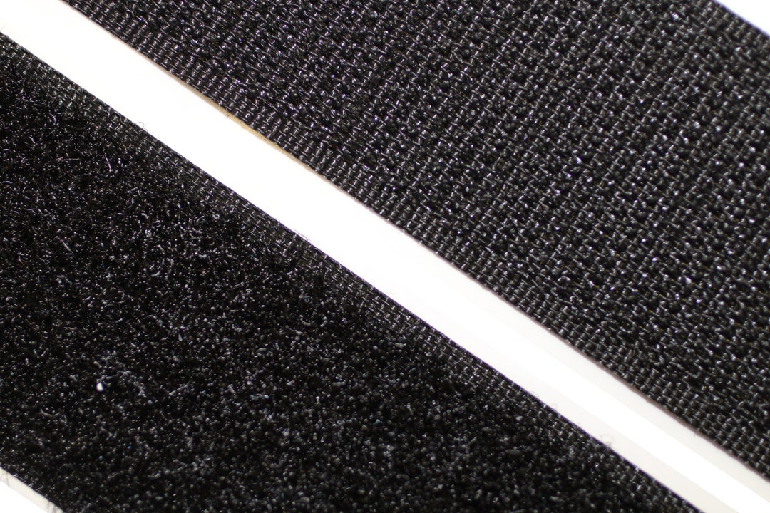 Velcro 30 Mm Wide, Self-adhesive, Black - Etsy