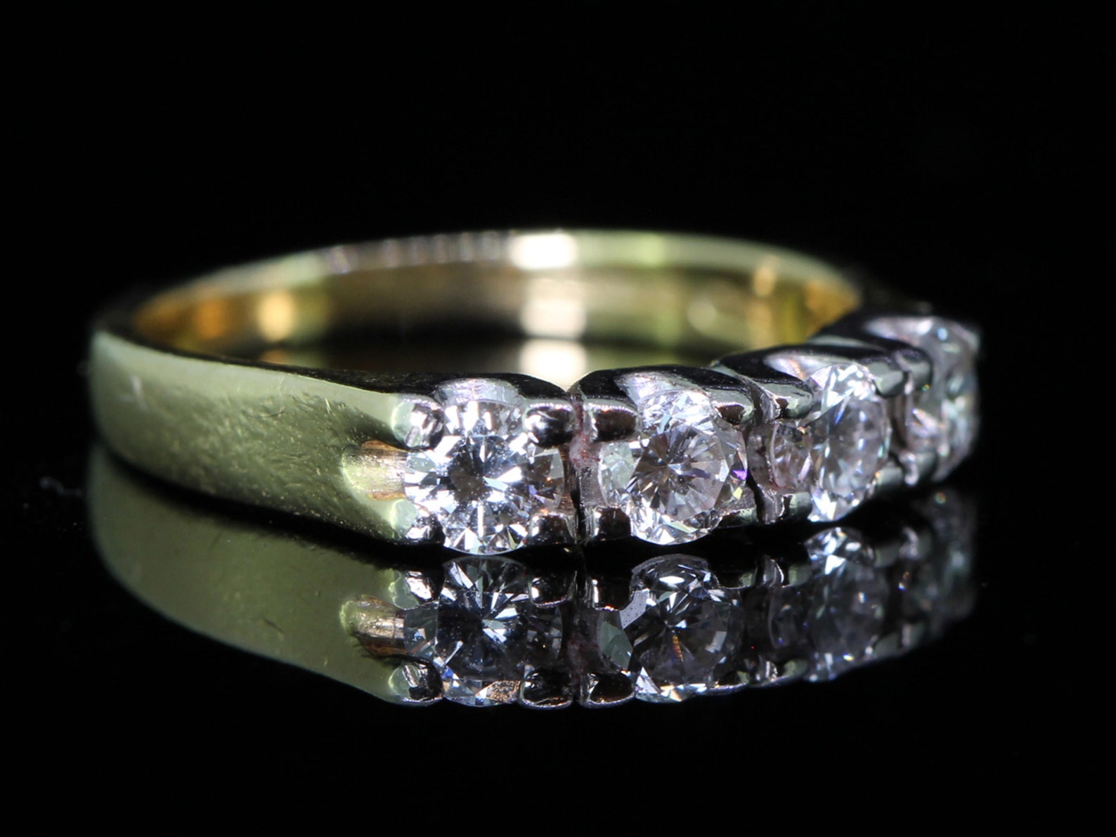 Four Stone Diamond 18 Carat Gold Half Eternity Ring - Etsy