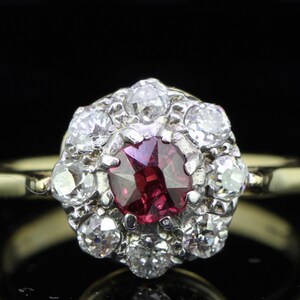 Gorgeous Georgian Ruby and Diamond 18 Carat Gold Cluster Circa 1800s ...
