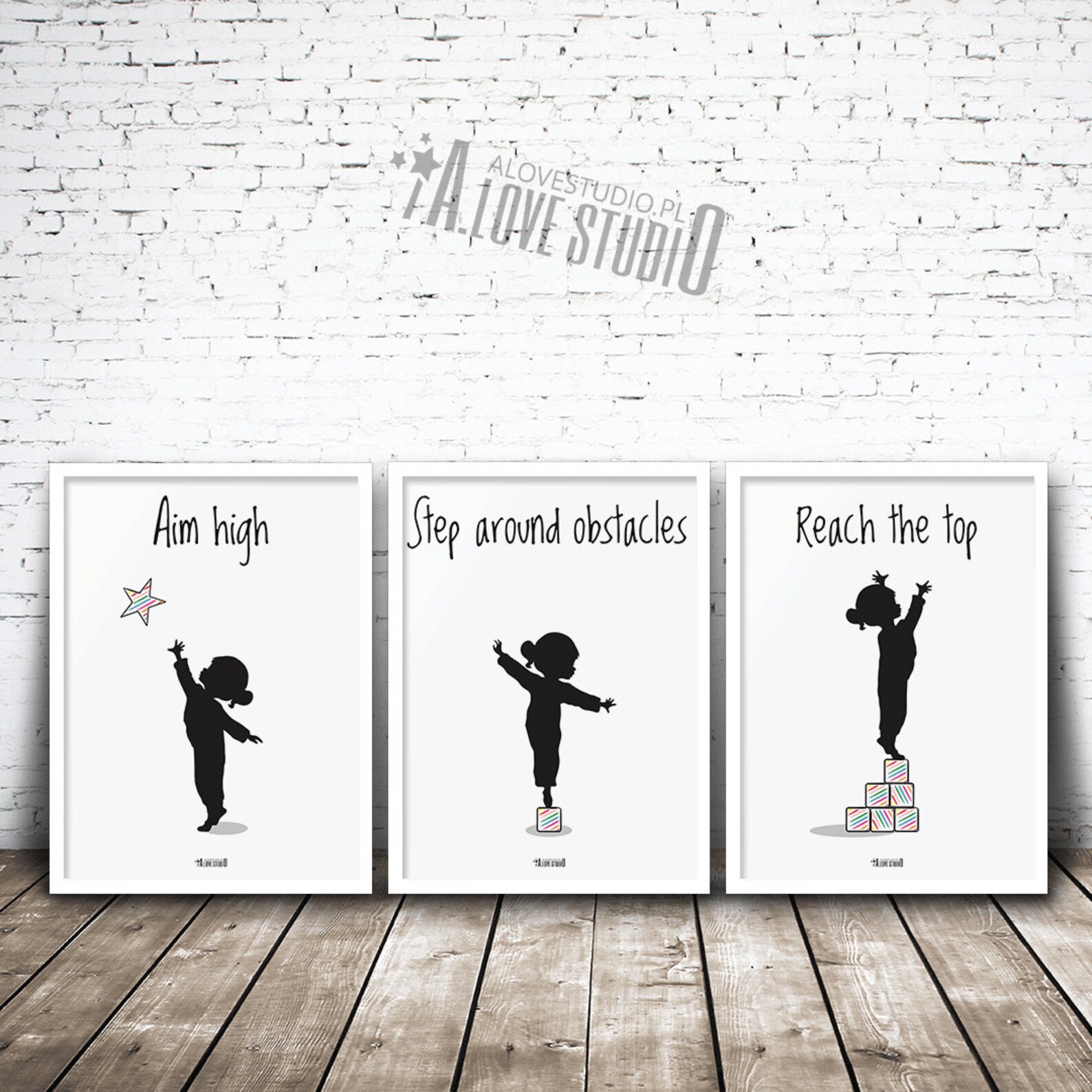 Aim High Poster, Motivational Posters for Kids, Kids Prints, Children's ...