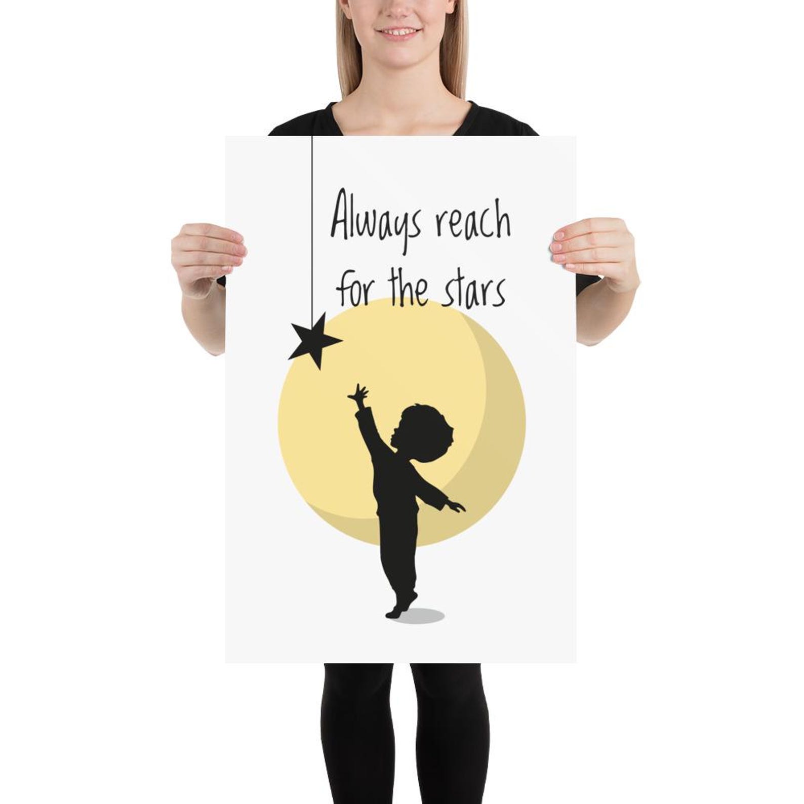 Always Reach for the Stars – Inspirational Kids Room Poster - Etsy