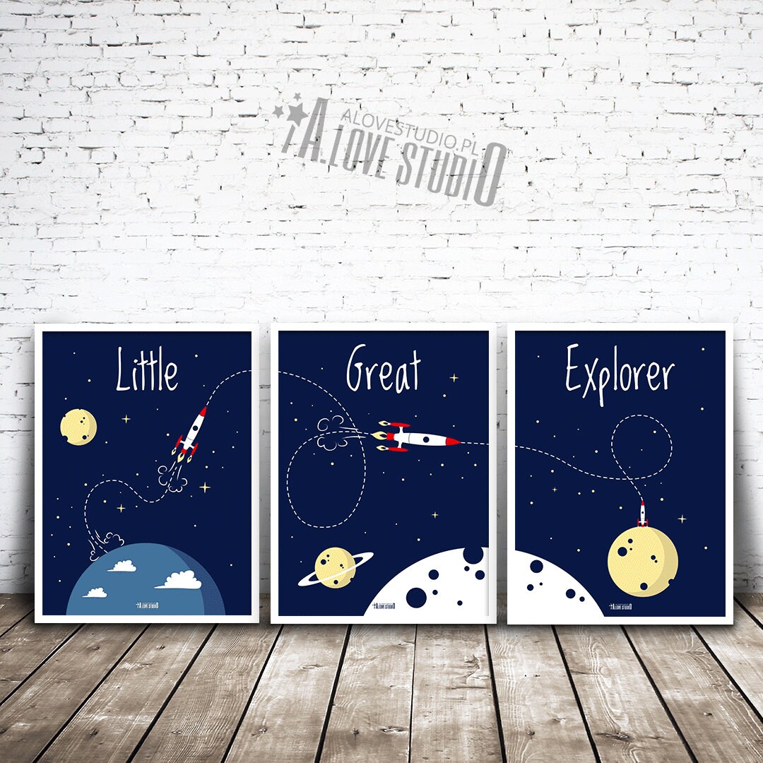 Space Art Prints, Space Nursery Wall Art, Rocket Poster, Space Poster ...
