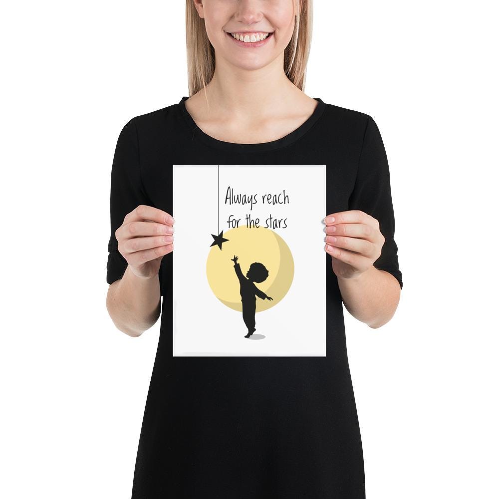 Always Reach for the Stars – Inspirational Kids Room Poster - Etsy