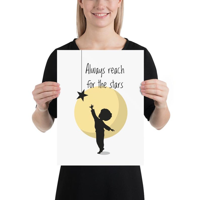 Always Reach for the Stars – Inspirational Kids Room Poster - Etsy