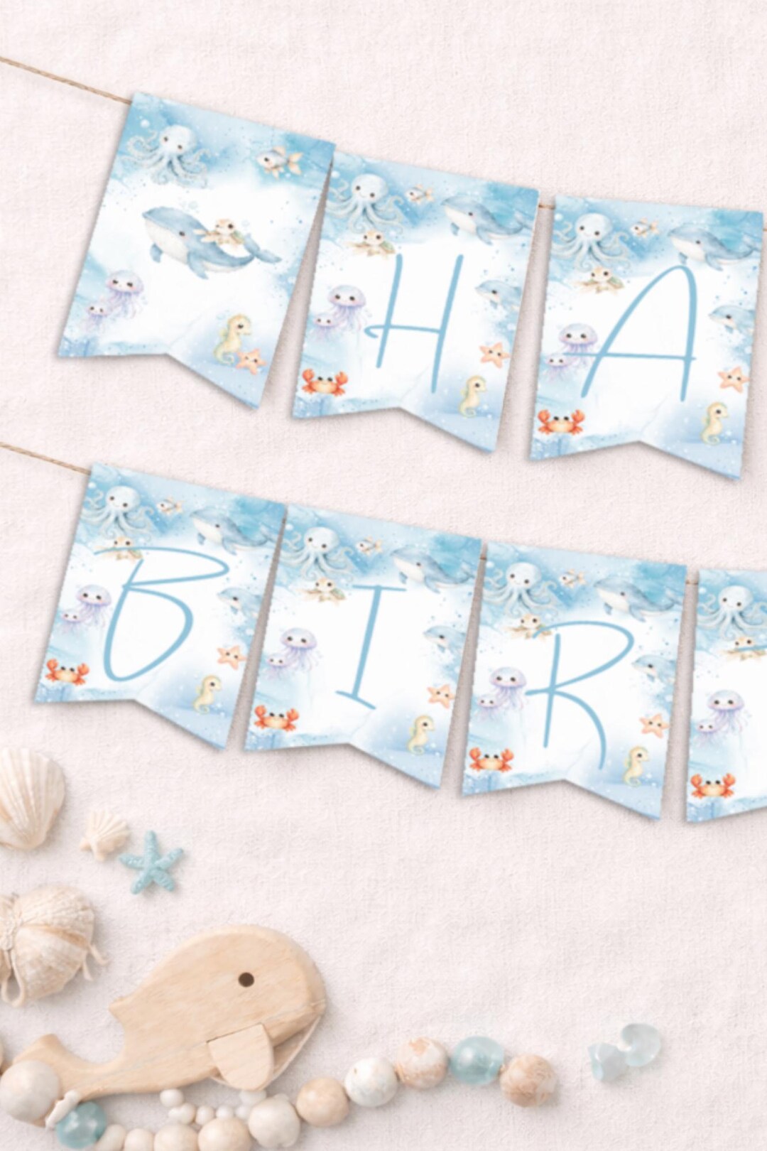Printable Under the Sea Happy Birthday Banner | Ocean Birthday Decor ...