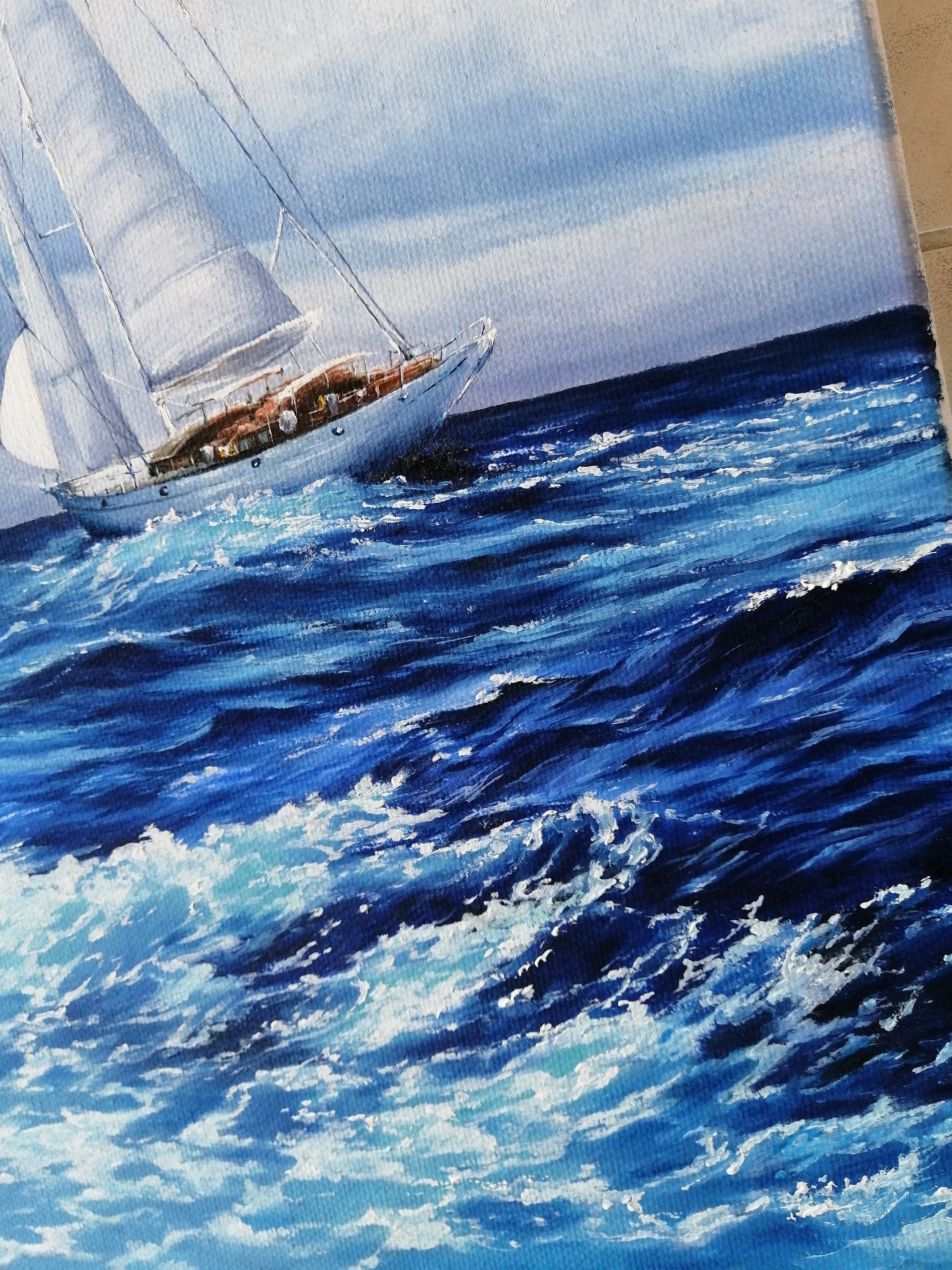 Original oil painting Ultramarine afternoons | Etsy