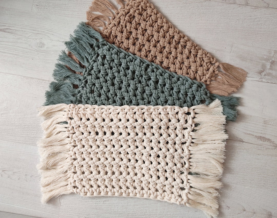 Macrame Cord Rug for Newborn Photography, Fringed Newborn Mat Photo ...