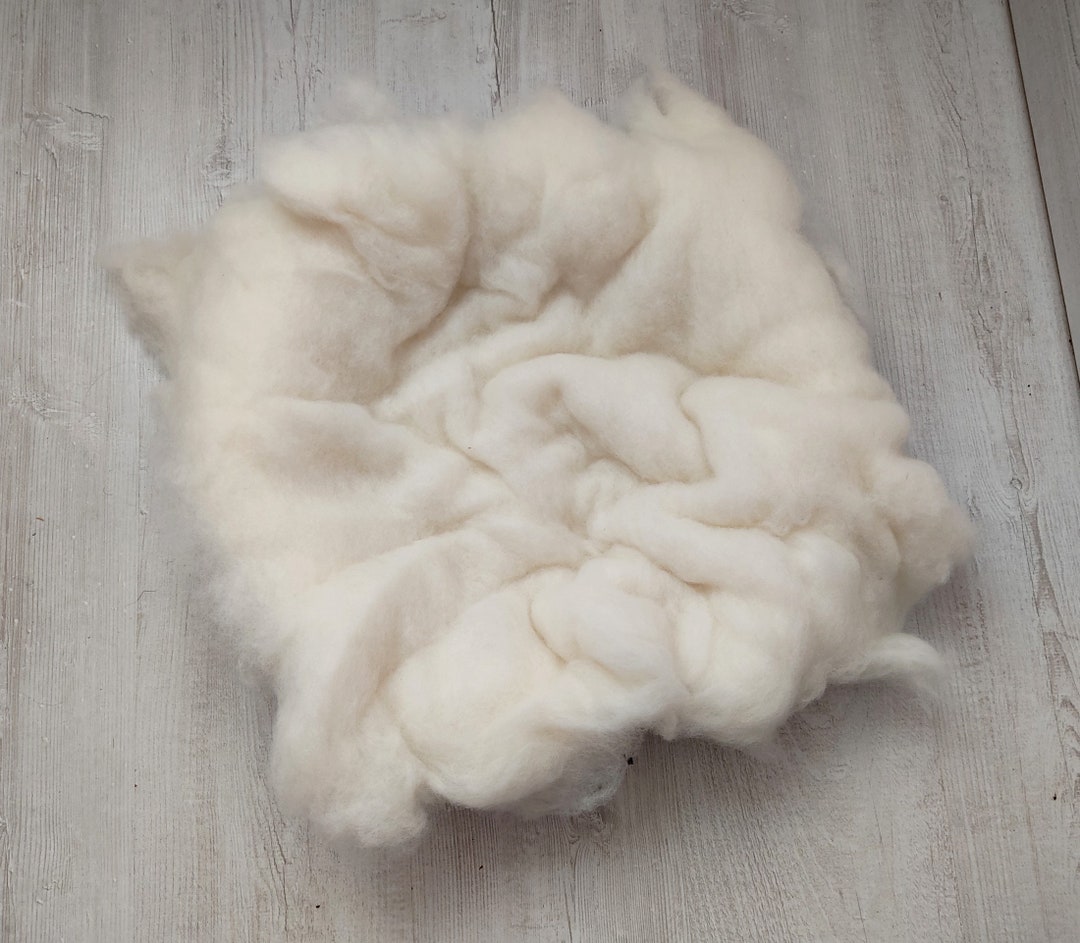 Big 125g 4.5oz Wool Cloud for Newborn Photography, off White Basket ...