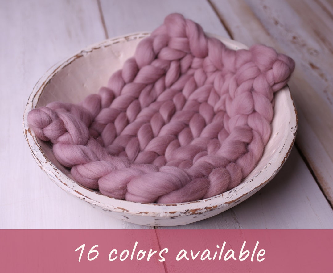 31x43cm 12x17inch Old Pink Newborn Chunky Knit Wool Blanket, Layer for ...