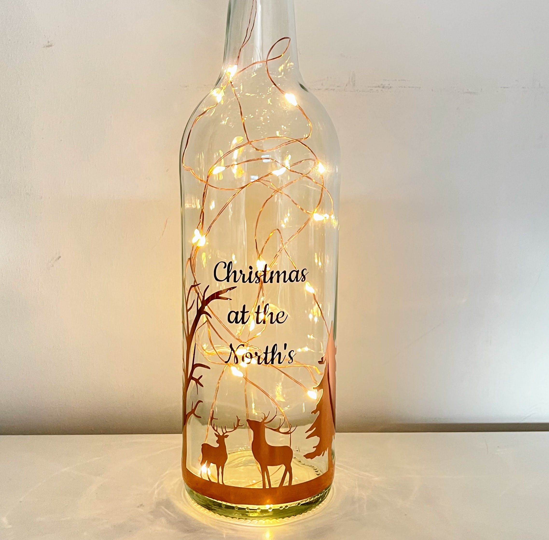 Personalised Light up Bottle Christmas Bottle, Personalised Christmas ...